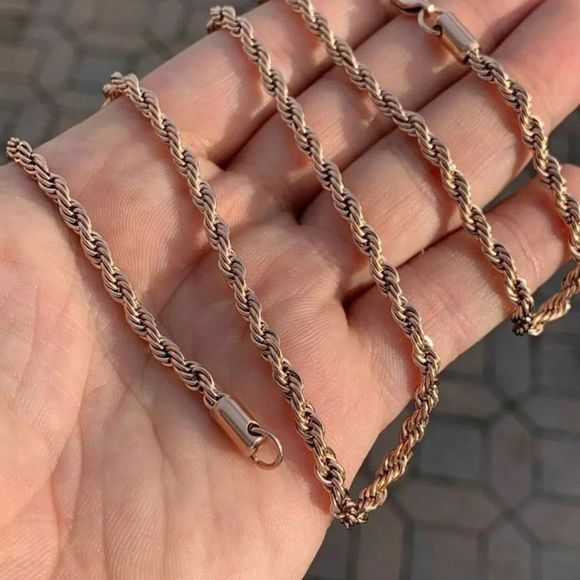 Accessories | Rosegold Rope Chain 6mm 3 Brand New | Poshmark
